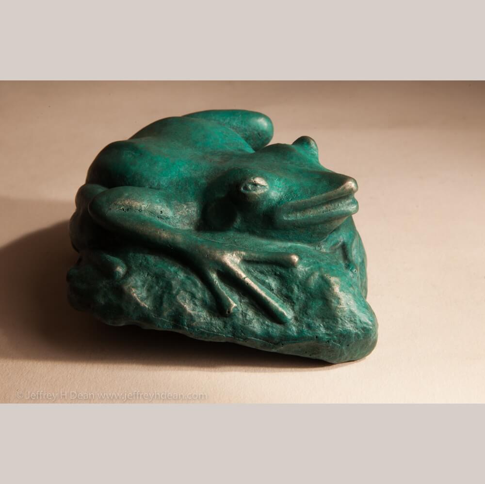 Bronze Frog Sculpture - Beside the Green Pool