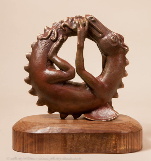 Upright Sleeping Baby Dragon - Jeffrey H Dean Sculpture